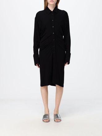 Toteme Robe chemise midi &agrave; manches longues en viscose avec col classique