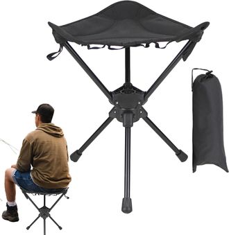 Generic Tragbarer Stuhl - drehbarer, Stabiler tragbarer Outdoor-Stuhl - Angelhocker, Outdoor-Ausr&uuml;stung f&uuml;r Wandern, Reisen, Rucksackreisen, Wohnheim, Rasen