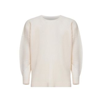 Issey Miyake Homme, Tops, Rose, Taille: XL Haut &agrave; Manches Longues Pliss&eacute; &agrave; Col Rond