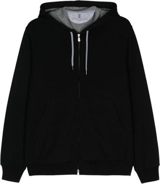 Brunello Cucinelli Homme, Sweatshirts et sweats &agrave; capuche, Noir, Taille: XL Pulls Noirs pour Hommes
