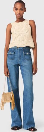 Maje &Auml;rmelloses H&auml;keltop - Beige - Maje