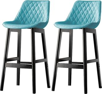 Generic Barhocker, Barst&uuml;hle mit R&uuml;ckenlehne, Holzbeinen und Fu&szlig;st&uuml;tze, K&uuml;cheninsel-Esszimmerstuhl aus PU-Leder, gepolsterter Tresenhocker, 136 kg