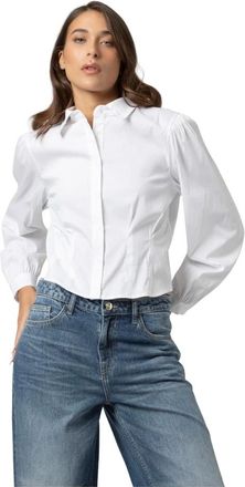 Kocca Femme, Blouses et Chemises, Blanc, Taille: 44 FR Blouse Chic &agrave; Effet Cr&ecirc;pe Manches Longues