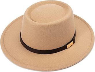 Dreshow Chapeau Fedora à Large Bord pour Femme Avec Boucle de Ceinture Rétro Panama Floppy Hat