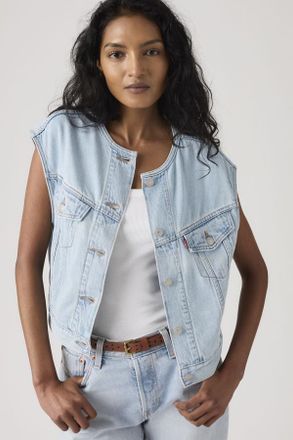 Levi's Gilet Trucker Sans Col Shrunken 90s - Femme - Bleu / Of Course - XS