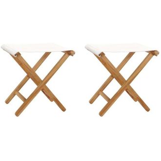 vidaXL Vidaxl - Ensemble de 2 gorg&eacute;es pliantes &agrave; partir d&eacute;trangers en bois &eacute;l&eacute;gant conception diverses couleurs couleur : Blanc