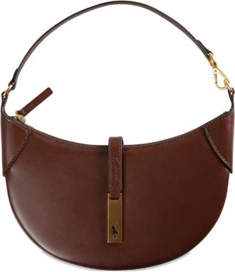 Polo Ralph Lauren mini Polo ID leather shoulder bag - Braun