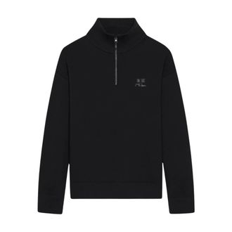 Courr&egrave;ges Damen, Sweatshirts & Hoodies, Schwarzk, SGr&ouml;&szlig;e
