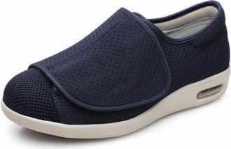 Generic Chaussures pour Diabétiques pour Hommes Femmes Extra Large Slip-on Pieds Gonflés Chaussures Chaussures De Marche Réglables pour Personnes Âgées,Bleu,4