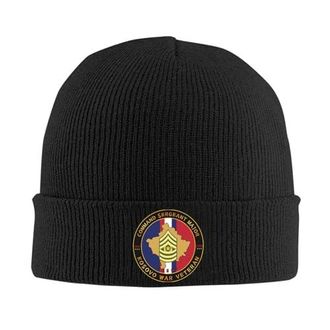 Generic Bonnet en Tricot Commandant Major V&eacute;t&eacute;ran De Guerre Unisexe Casquette De Cr&acirc;ne &Agrave; Revers Extensible Bonnet Thermo pour lescalade Shopping Sport