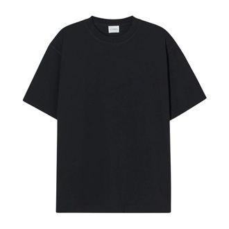 Closed Homme, Tops, Noir, Taille: S T-shirt col rond coupe droite avec broderie logo