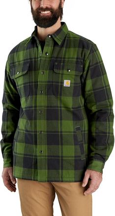 Carhartt Work in Progress Herren Relaxed Fit Flannel Sherpa-Lined Shirt Jac Hemd mit Button-Down-Kragen, Chive, Mittel