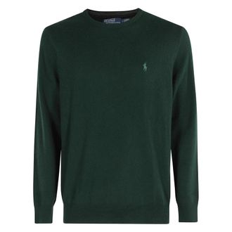 Polo Ralph Lauren Homme, Pulls, Vert, Taille: M Pull col Rond Marine Logo Brod&eacute;