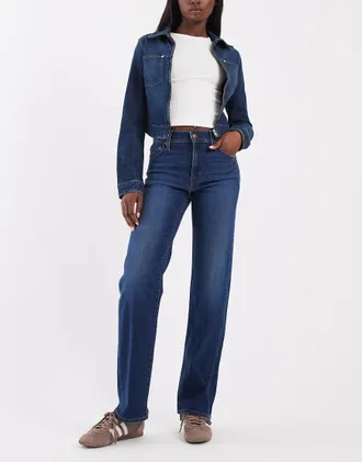 Levi's 723 High-Rise Straight Jeans in Dunkelblau