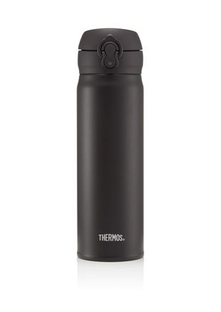 Thermos Flachmann, Edelstahl, mattschwarz, 470 ml