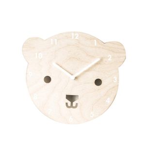 Cabilock Dekorative Wanduhr Schlafzimmer Wandbehang Uhr Cartoon B&auml;r Form Stumm F&uuml;r Tier Form Holz