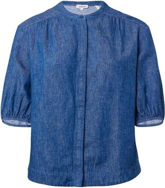 s.Oliver Langarmbluse Bluse Relaxed-Fit-Bluse aus Leinenmix mit Raff-Details