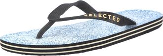 Selected SELECTED Floral Flip Flops 16027089, Herren Sandalen/Zehentrenner, Blau (Comb 2 Print:Frech Blue), EU 44/45
