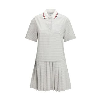 Thom Browne Cotton Polo Dress - Femme - Robes - Gris - Taille: 40 FR