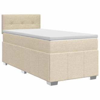 vidaXL Letto Box Spring Con Materasso Crema 100 X 200 Cm Tessuto Vidaxl