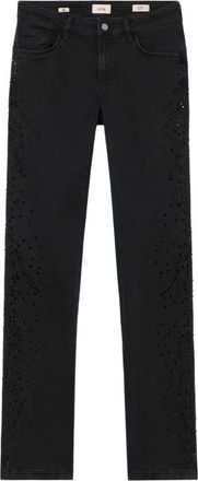 Oltre Femme, Jeans, Noir, Taille: 44 FR Jeans noirs avec cristaux
