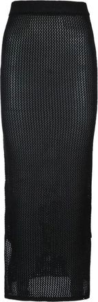 Tommy Jeans Femme, Jupes, Noir, Taille: 44 FR Open Knit Maxi Skirt