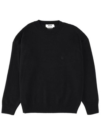 Msgm Merino Wool and Cashmere Blend Sweater - Black
