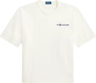 Polo Ralph Lauren Homme, Tops, Blanc, Taille: S Ribbed Crewneck T-Shirt