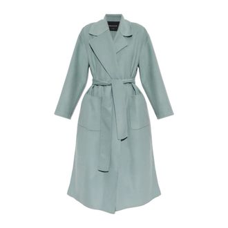Fabiana Filippi Wollmantel mit G&uuml;rtel - - Coats - Damen - Blau - M