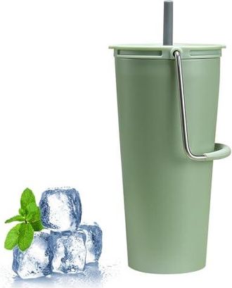 Generic Sghtil Bouteille deau avec paille isol&eacute;e, tasse &agrave; caf&eacute; isol&eacute;e | Tasses isothermes froides et chaudes, bouteille isotherme scell&eacute;e sous vide &agrave; double p