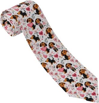 Generic Cravate Joli Chien Imprim&eacute; Coeur Classique Tie Formelle Cravate Pour Homme Pour Travail Mariage C&eacute;l&eacute;brations