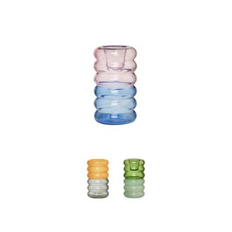 DESIGN LETTERS Kerzenst&auml;nder f&uuml;r Deko Wohnzimmer, Tisch Deko | Kerzenst&auml;nder Glas Entworfen in D&auml;nemark | Teelichthalter f&uuml;r Abendessen bei Kerzenlicht, Couchtisch D