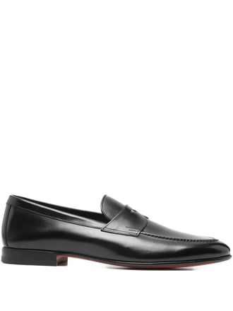 Santoni penny leather loafers - Schwarz