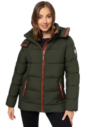 Navahoo Winterjacke Damen Stepp Winter Jacke Steppjacke gef&uuml;ttert B973 [B973-Wattewolk-D-Olive-Gr.M]