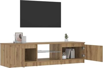 Generic TV-Schrank mit LED-Leuchten, TV-Board, Fernsehtisch, St&auml;nder, Konsole, Fernsehschrank, M&ouml;bel, Fernsehm&ouml;bel (Wei&szlig; 120x30x36 cm) (140 x 40 x 36 cm)