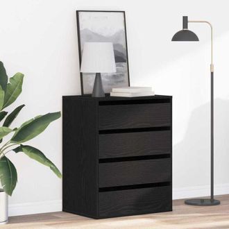 vidaXL Commode Ch&ecirc;ne noir 60 x 41 x 76 cm Bois ding&eacute;nierie Vidaxl