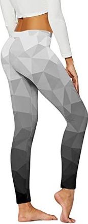 Generic Legging de sport d&eacute;contract&eacute; pour femme, imprim&eacute; g&eacute;om&eacute;trique color&eacute;, Noir, 3XL