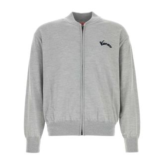 Kenzo Eiffelturm-Design-Strickjacke mit Rei&szlig;verschluss - - Knitwear - Herren - Grau - XL