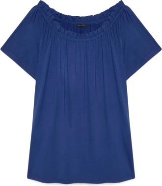 Fiorella Rubino Femme, Blouses et Chemises, Bleu, Taille: 40 FR T-shirt &agrave; &eacute;paules d&eacute;nud&eacute;es