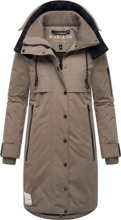 Marikoo Damen Wintermantel mit Kapuze & Taillierungsband - Anoukaa