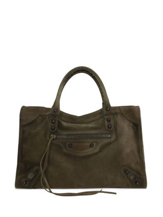 Balenciaga sac cabas Le City m&eacute;dium en daim - Brown