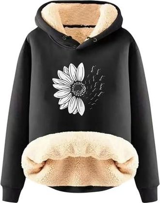 Generic 2026 Printemps Femme Automne et Hiver Casual Chrysanth&egrave;me Imprim&eacute; Chrysanth&egrave;me avec polaire &eacute;paisse pour plus de chaleur Couleur unie Cardigan Sweat &agrave;