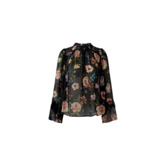 Oui Femme, Blouses et Chemises, Multicolore, Taille: 36 FR Chemisier Floral &agrave; Volants