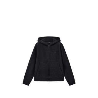 Emporio Armani Blouson col rond en laine m&eacute;lang&eacute;e