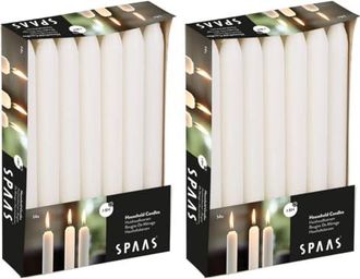 Spaas 14 Dinnerkerzen 21/220 mm, ± 8 Stunden - weiß (Packung mit 2)