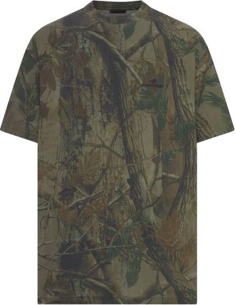 Balenciaga t-shirt à motif camo shark - Vert