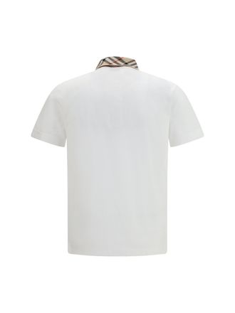 Burberry Mens Polo Shirt Cotton Chalk Top