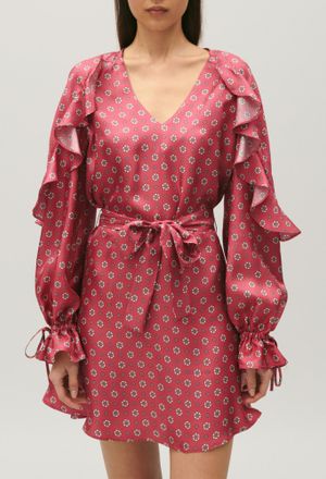 Claudie Pierlot Robe courte satin&eacute;e imprim&eacute;e