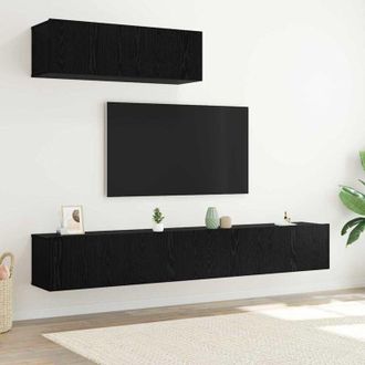 vidaXL Vidaxl - Ensemble de meuble tv 3 pcs Ch&ecirc;ne noir 200 x 30 x 30 cm