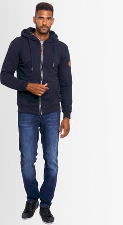 Alessandro Salvarini Sweatjacke ALESSANDRO SALVARINI ASGeenio, Herren, Gr. XXL (56), blau (navy), Obermaterial: 65% Baumwolle, 35% Polyester, Sweatjacken Sweatjacke, mit h